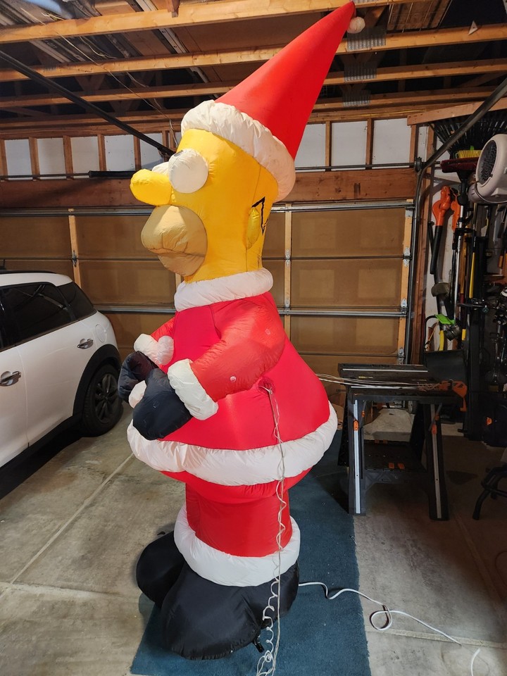 Homer Simpson 8 ft Tall Airblown Inflatable Santa by Gemmy Christmas ...
