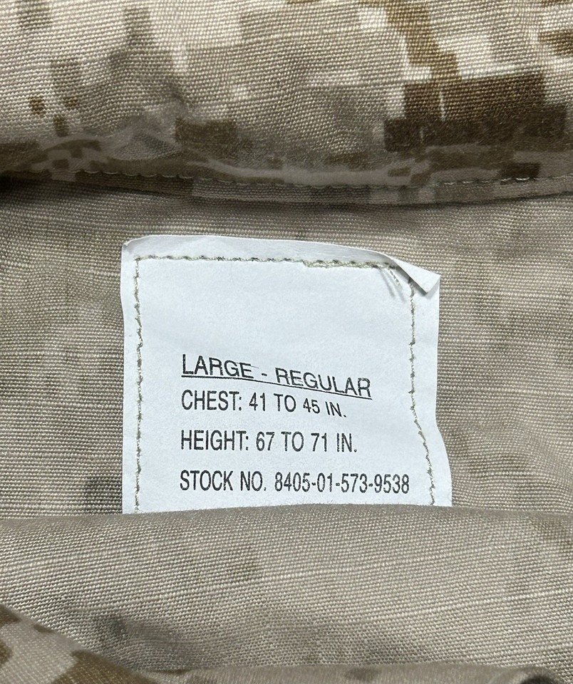 New US Navy NWU Type II AOR1 Desert Uniform Shirt Blouse Large Regular ...