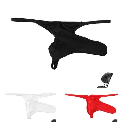 Red Sheer Pouch Panties Men's Sexy Briefs Low Waist Ice Silk Underwear ...