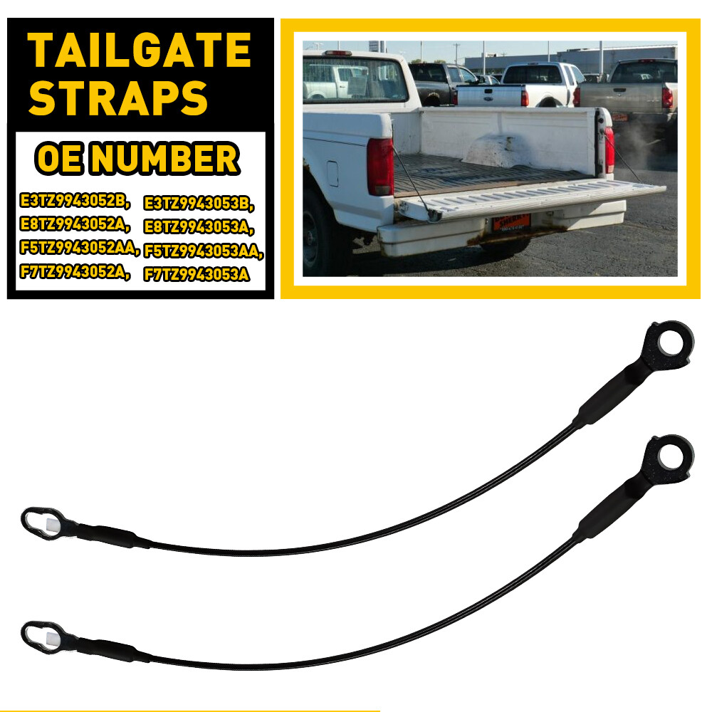 Pair Set of 2 Tailgate Tail Gate Cables for 1983-1996 Ford Truck F150 ...