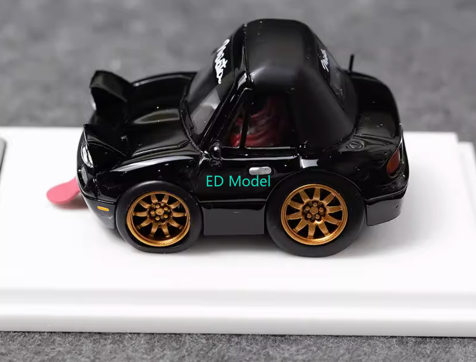 BN MJ 1:64 Black Miata MX5 Mini Cute Q Type Sports Model Diecast Resin ...