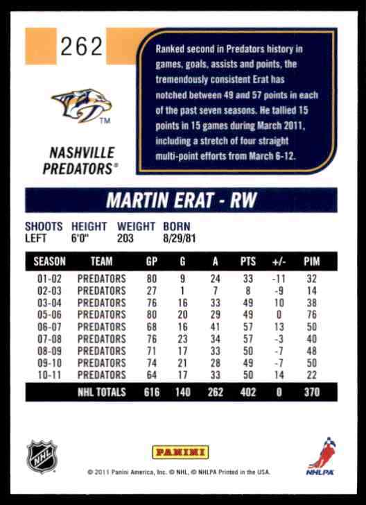 Martin Erat 2011-12 Score #262 5107 | eBay