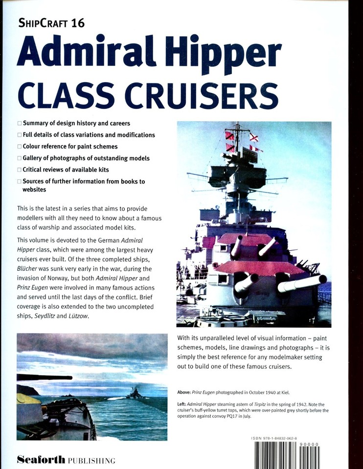 Shipcraft # 16 - ADMIRAL HIPPER CLASS CRUISERS ( German ) Steve Backer ...