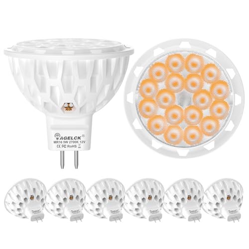 MR16 Gu5.3 LED Bulbs, Warm White 2700K Light Bulbs, 12V 5W (50W Halogen ...