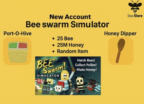 Bee Swarm Simulator - 25 Bees + 25M Honey + Honey Dipper + Items - FAST ...