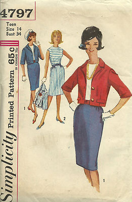 Vintage Simplicity 4797 Dress and Jacket Pattern/Junior's Size 14 | eBay