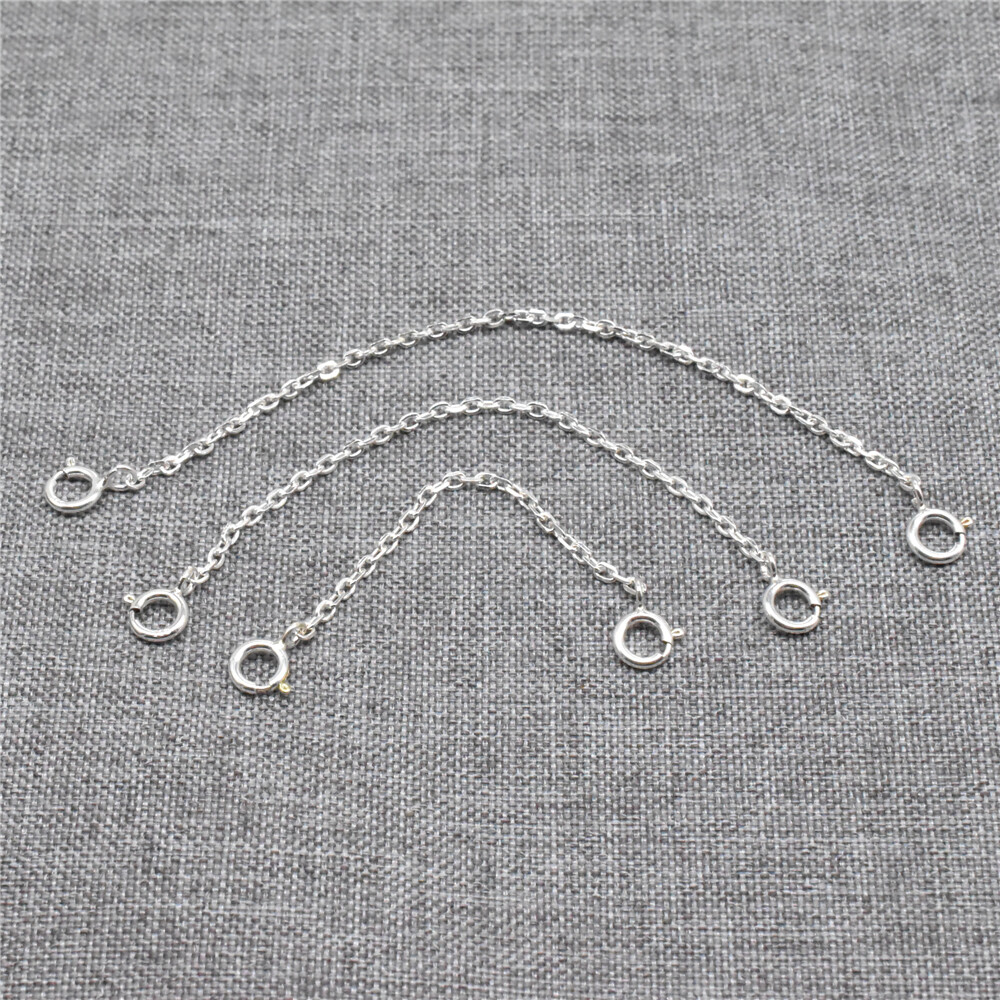 8pcs of 925 Sterling Silver Drawn Cable Chain Extensions with Spring ...