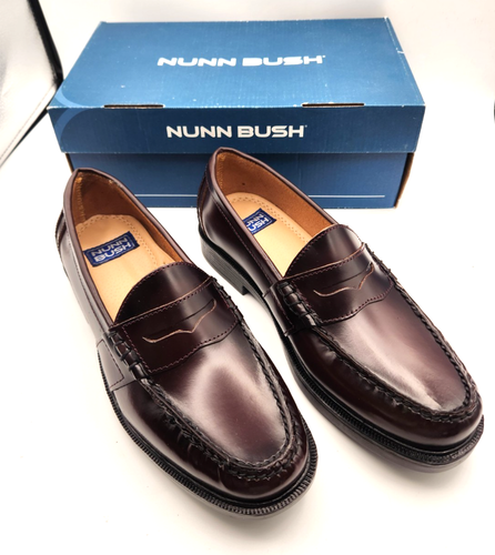 Nunn Bush Men's Lincoln Penny Loafers Sz 9.5 Burgundy Leather Uppers ...