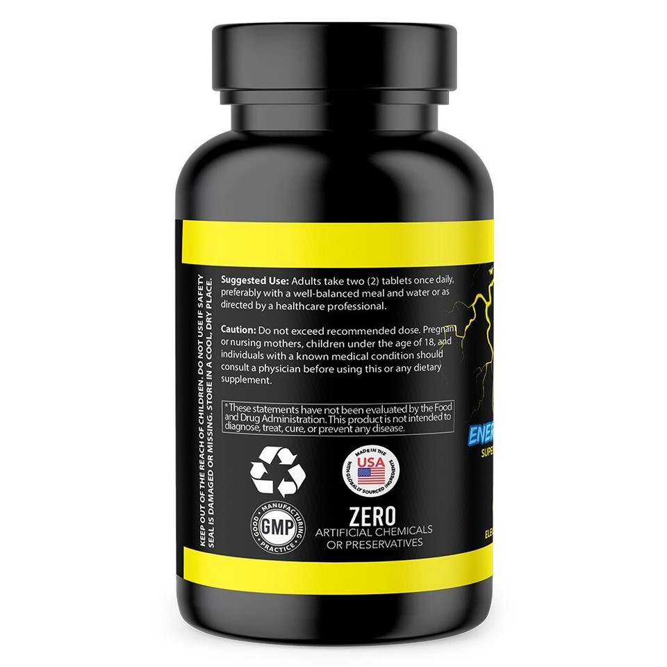 Angry Supplements Electro Caffeine Pills 200mg Energy Hydration 240ct ...