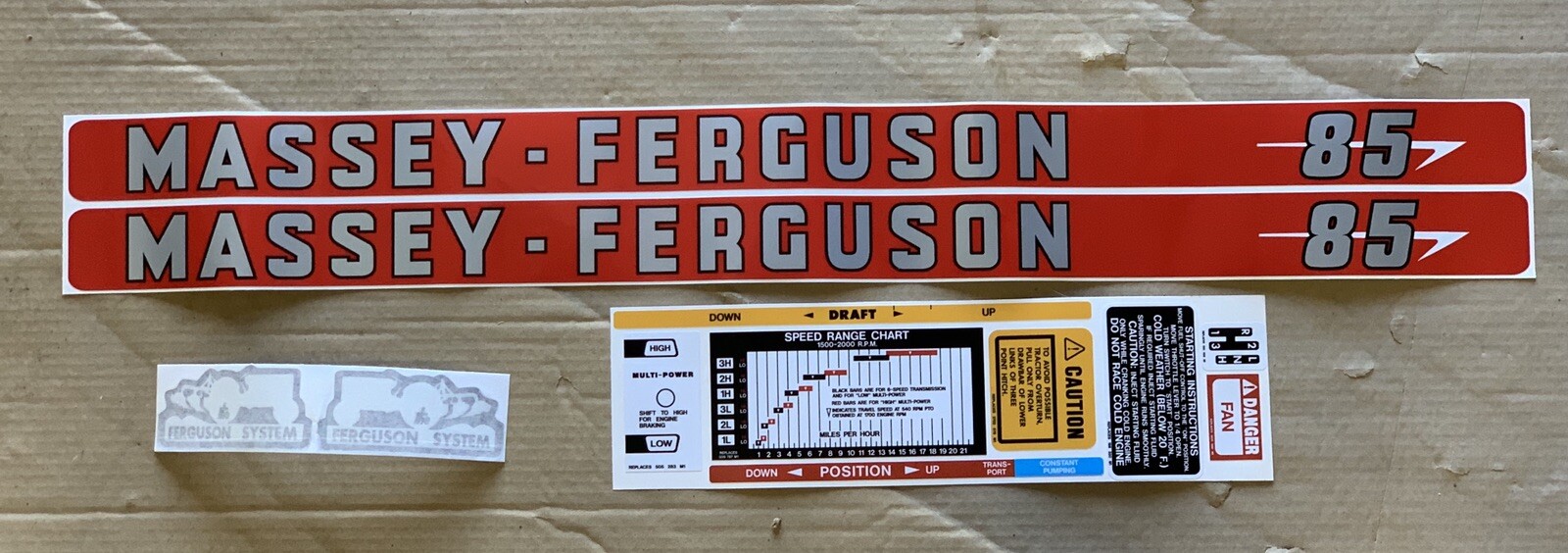 NEW 85 MASSEY FERGUSON TRACTOR HOOD DECAL KIT MF85 QUALITY DECALS 🎯 | eBay