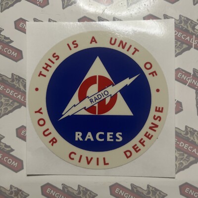 Civil Defense Unit Decal Radio RACES 3 1/4" Like Original Vinyl ...