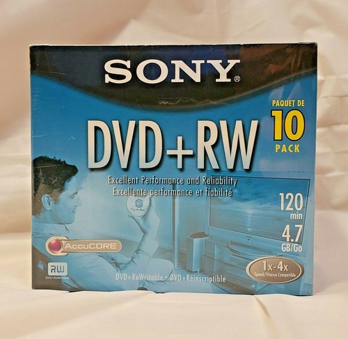 Sony 10 Pack DVD+RW 120 Min & 4.7 GB Blank Rewritable Disks NEW | eBay