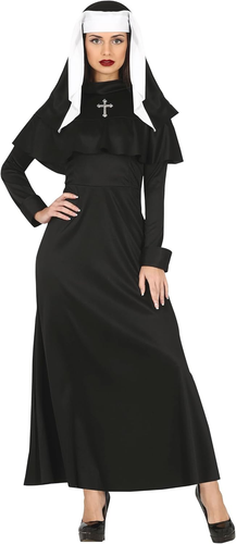 Costume Da Suora Gotica - Toga Bianca E Nera E Abito Nero per Donna ...