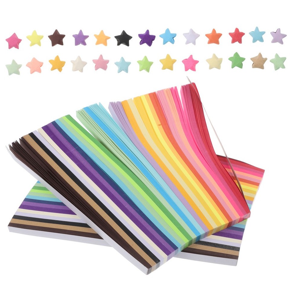 4050 Pcs Lucky Star Origami Folding Paper Strips Handmade Colored DIY ...