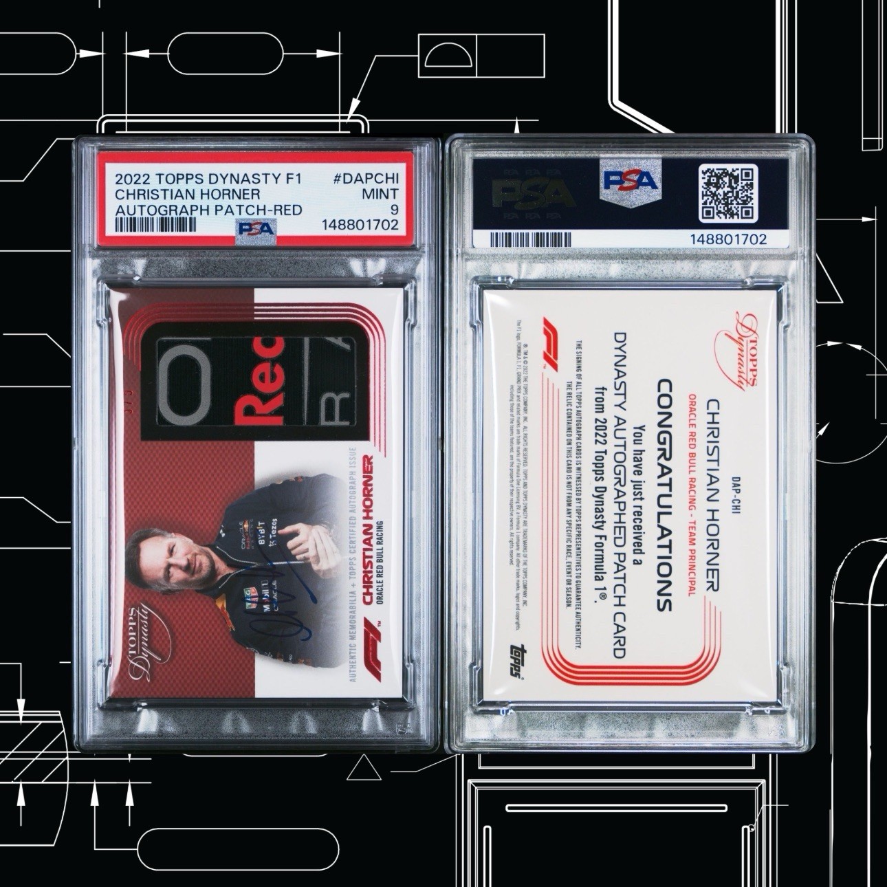 2022 TOPPS DYNASTY F1 CHRISTIAN HORNER AUTOGRAPH PATCH RED /5 PSA 9 ...