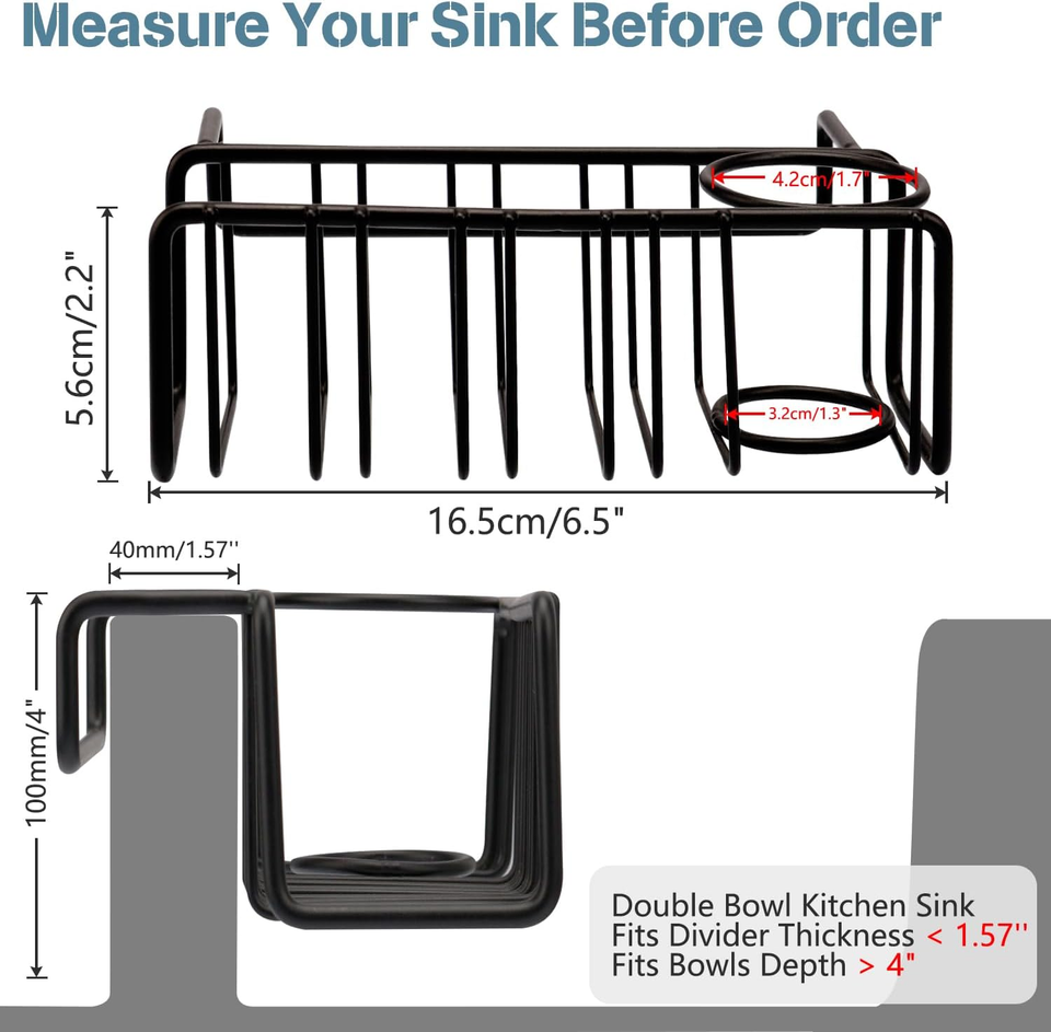 Sponge Holder for Kitchen Sink, Hanging In-Sink Caddy Space-Saving ...