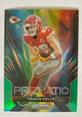 2023 Panini Prizm #10 Travis Kelce Prizmatic Green Kansas City Chiefs ...