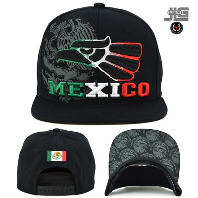 Mexico Eagle New HL Mexican Flag Snapback Hat Cotton Flag Adult ...