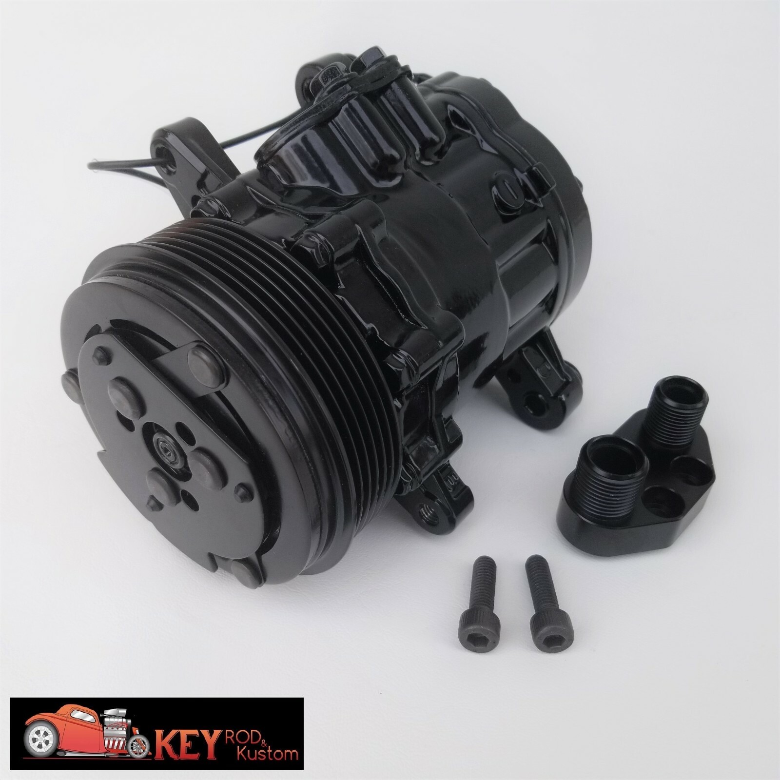 Black Mini Sanden SD7 7176 Style AC Compressor R134 Serpentine With ...