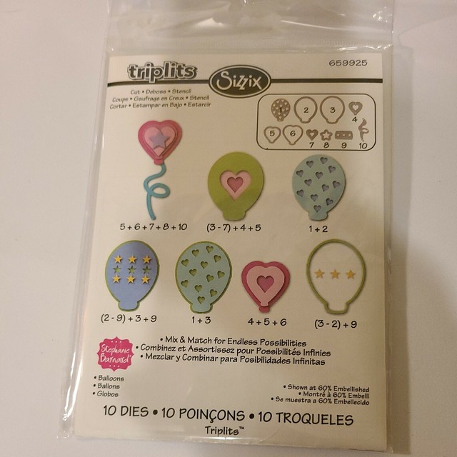 "Sizzix Balloons Triplits Dies by Stephanie Barnard, 10-Pack" for sale ...