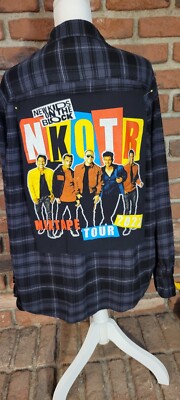 New Kids On the Block NKOTB logo on an upcycled flannel. Custom-made ...