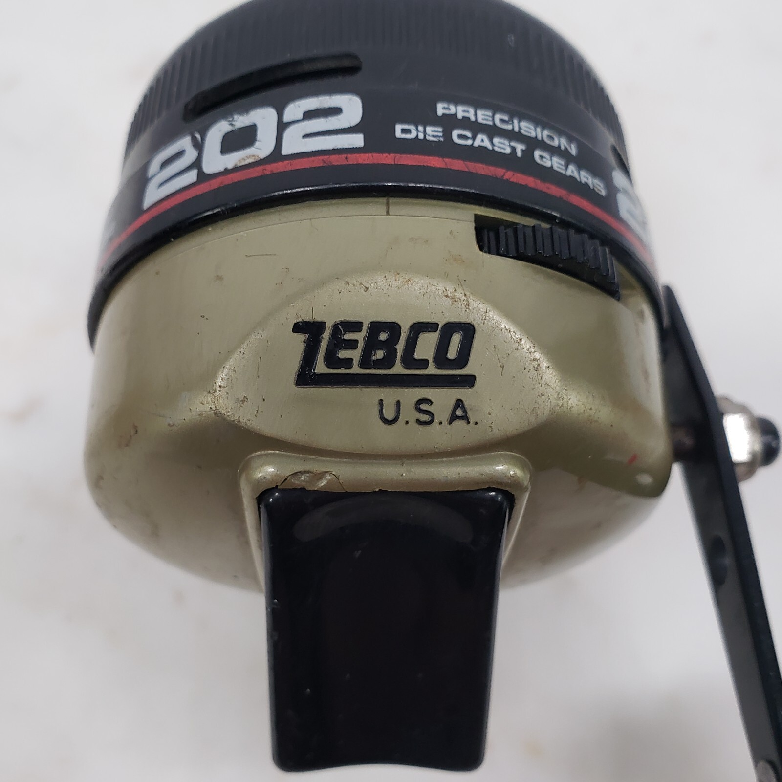 Vintage Zebco 202 Spincast Fishing Reel Gold/Black Made In USA Tested ...