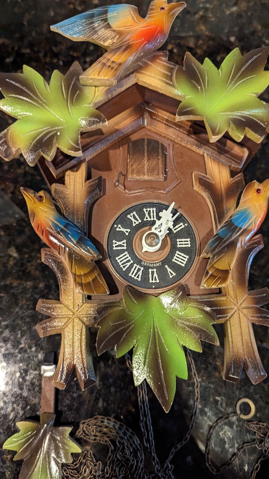 Antique Black Forest Germany Cuckoo Clock Birds Tales Of Vienna Wood As ...
