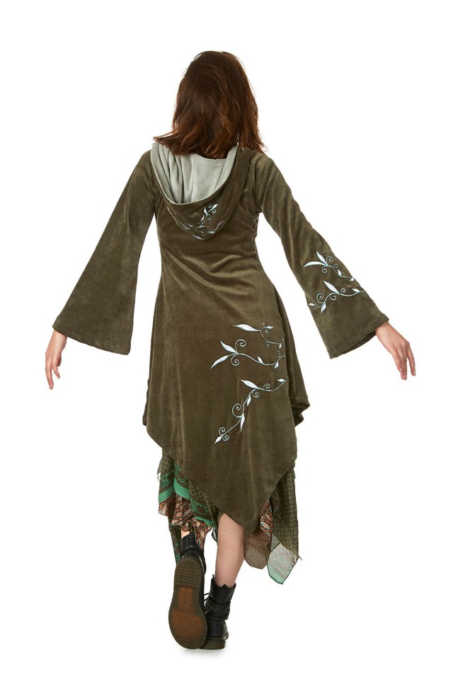 Velvet Faery Goddess Jacket, Boho Goa Psy Trance Coat Plus Size Pagan ...