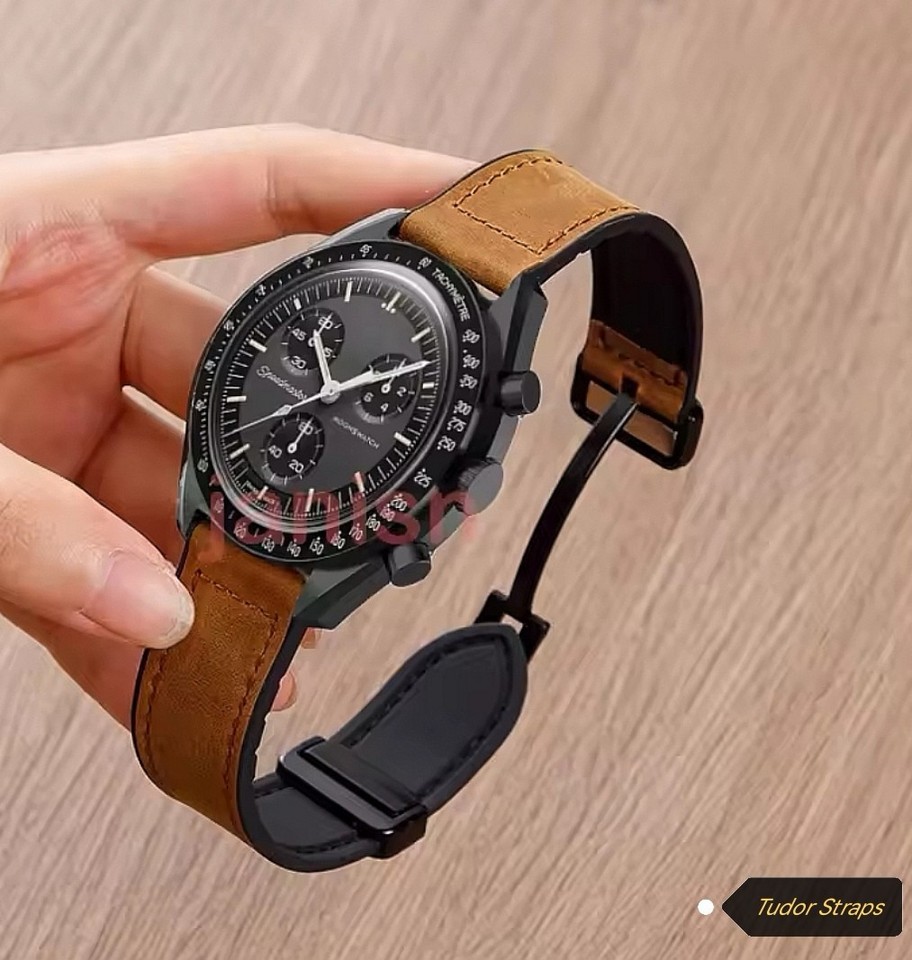 Omega x Swatch - Moonswatch - Leather Mission To Earthphase STRAP ONLY ...