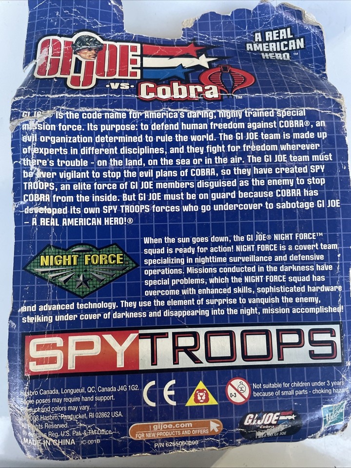 GI Joe Vs Cobra Spy Troops Night Force Cross Hair & Nunchuk Action ...