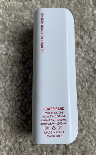 My Backup Buddy Power Bank OK-093 1500mAh | eBay