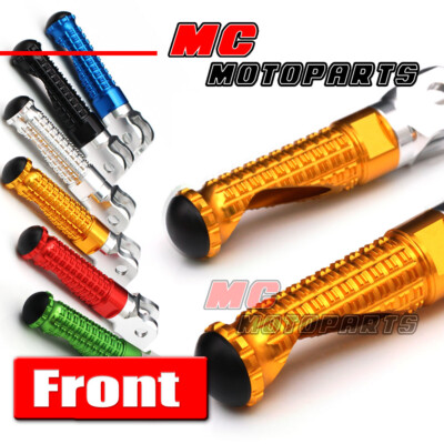 CNC MPRO Front Foot Pegs Footrest For Kawasaki Z750 Z1000 ER-6F Versys ...