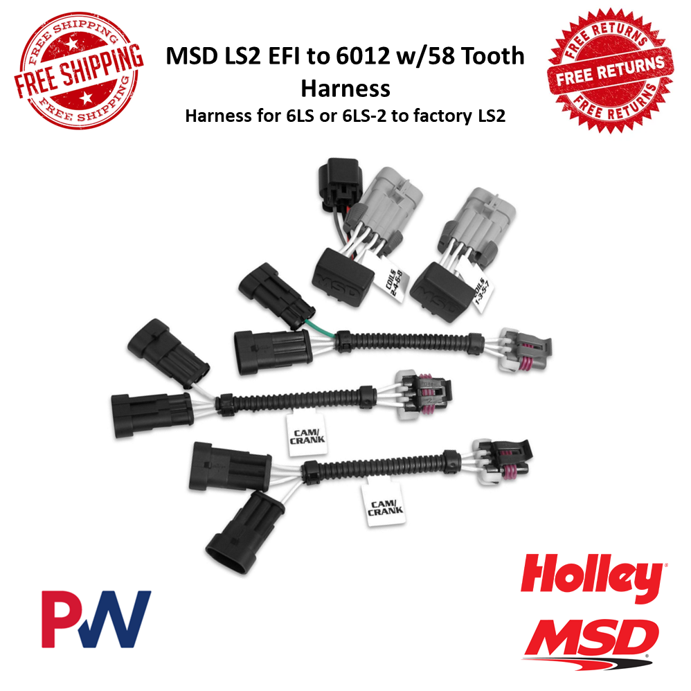 MSD LS2 EFI To 6012 W/ 58 Tooth Harness For 05-08 Chevrolet, Cadillac ...