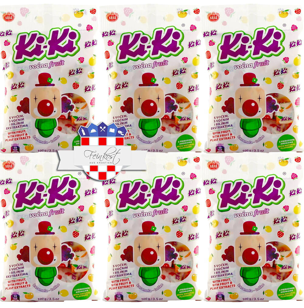 (EUR 9,83/Kg) 6x Bonbons Kiki - Fruchtbonbons Kras Kroatien 6 Tüten je ...