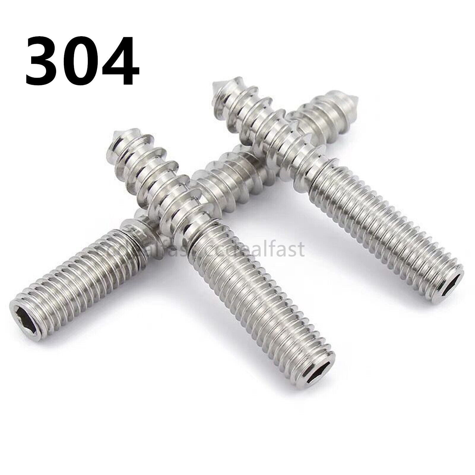 304SS Hex Socket Hanger Bolt Double Headed Bolt Self-Tapping Screw for ...