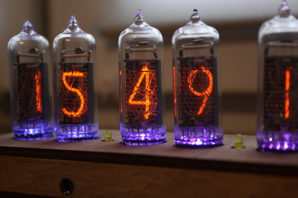 Nixie tube clock || include IN-14 tubes and plywood case || retro ...