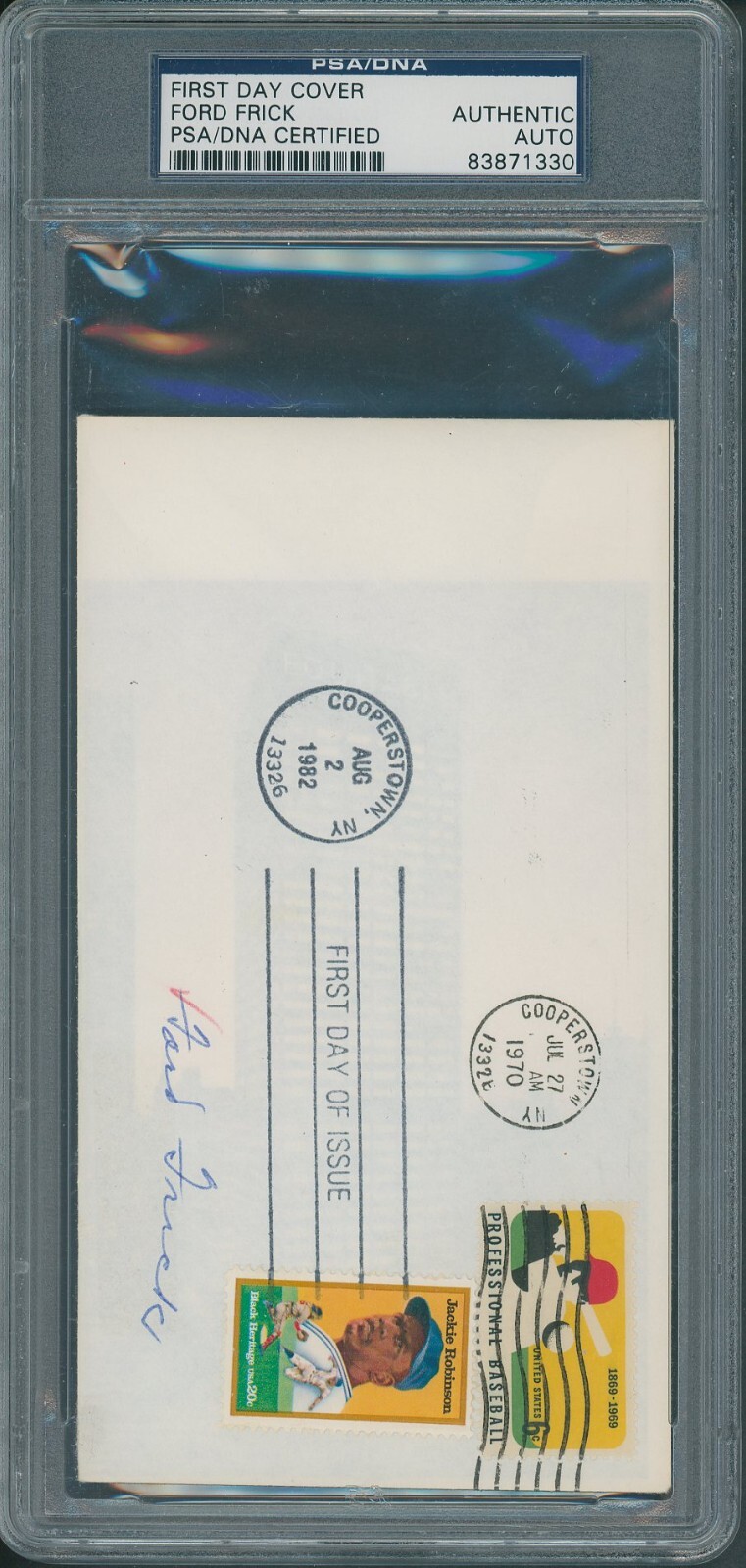 Ford Frick Signed First Day Cover PSA/DNA Certified Authentic Autograph ...