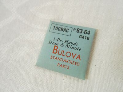 BULOVA watch parts 1 PAIR HANDS Hour & Minute #63-64 10CBAC GA18 NOS | eBay
