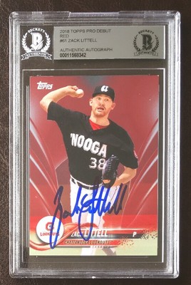ZACK LITTELL SIGNED 2018 TOPPS PRO DEBUT RED 2/10 AUTO ROOKIE BECKETT ...