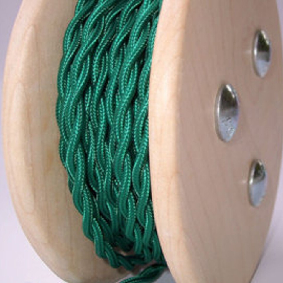 2/3 Core Twisted Braided Fabric Cables Vintage Style Coloured Wire Lamp ...