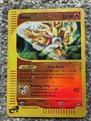 Entei 2002 - 10/147 - Rare Reverse Holo - Never Played, Excellent ...