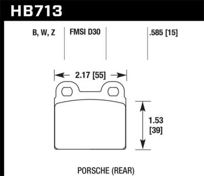 Hawk Performance Rear Disc Brake Pad Set Fits 1971-1974 BMW 3.0S DTC-30 ...