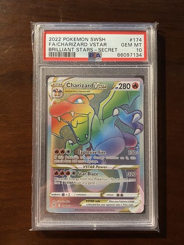 Pokemon Charizard VStar Brilliant Stars 174/172 Rainbow Secret PSA 10 ...