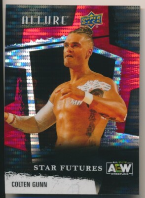 COLTEN GUNN #143 2022 Upper Deck AEW Allure RED RAINBOW STAR FUTURES RC ...