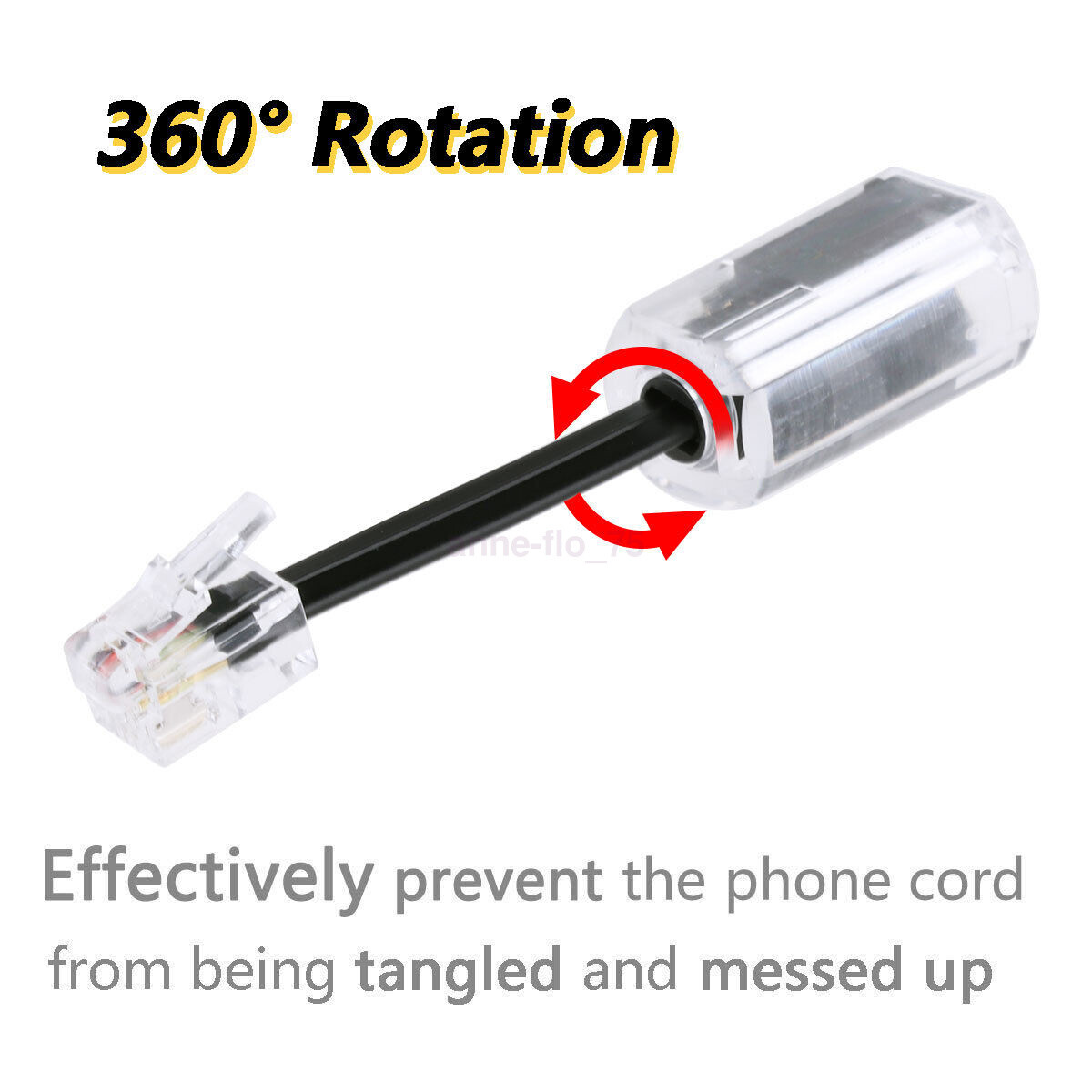 New 2pack Phone Cord Detangler Handset Anti-tangle Rotating 360 Swivel ...