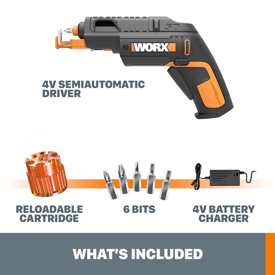WORX WX255L SD Semi-Automatic Cordless Screw Driver with Screw Holder ...