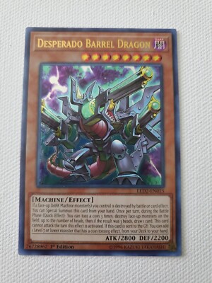 YuGiOh Desperado Barrel Dragon 1st Edition ATK/2800 DEF/2200 Trading ...