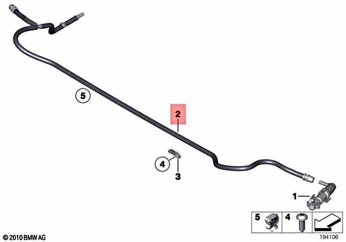 Genuine BMW F01 F01N F02 F02N F03 F03N Headlight Washer Hose OEM ...