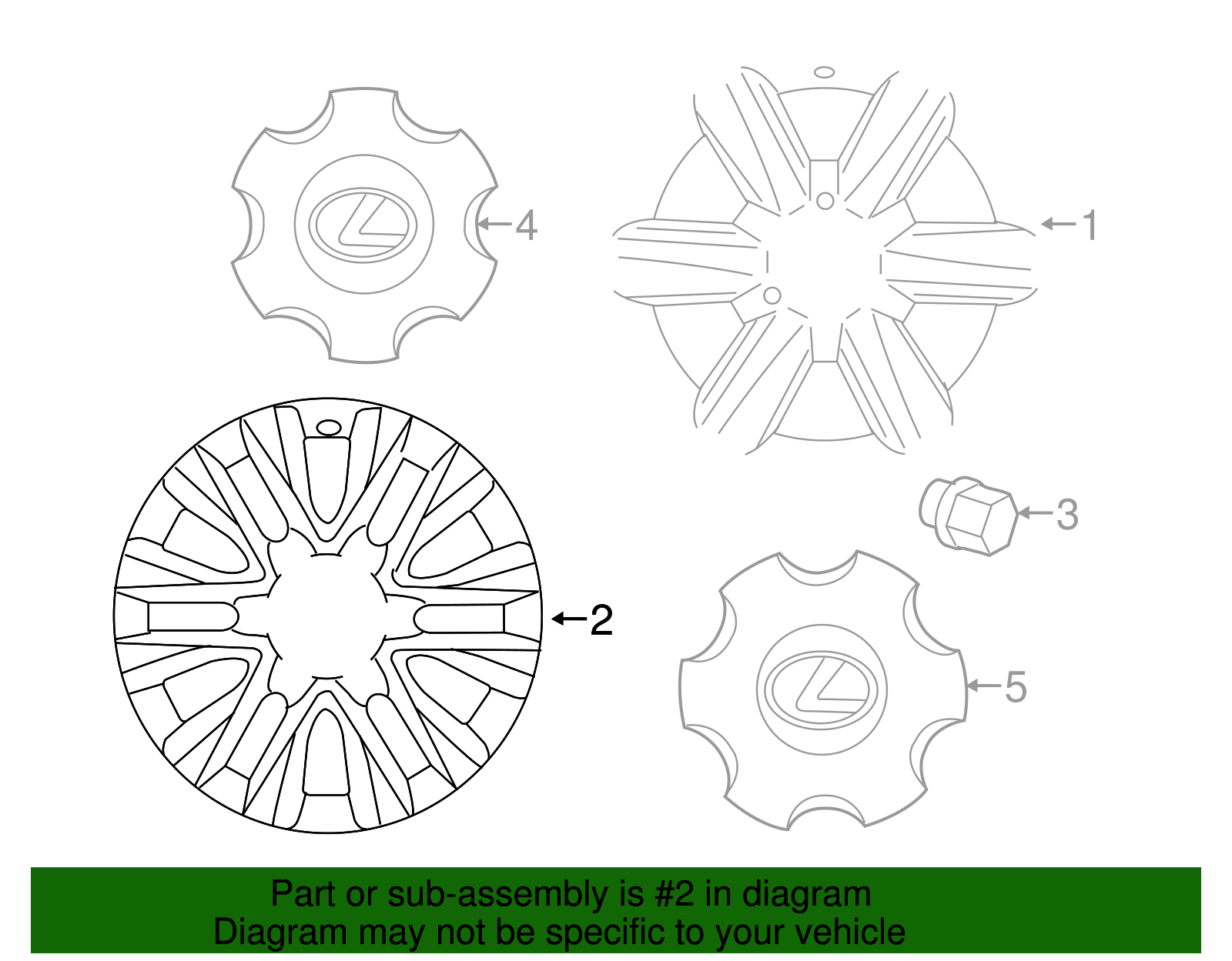 14 Lexus Gx460 Wheel 18 Inch Alloy 6 Split Spoke 42611-60b81 18x7.5 for ...