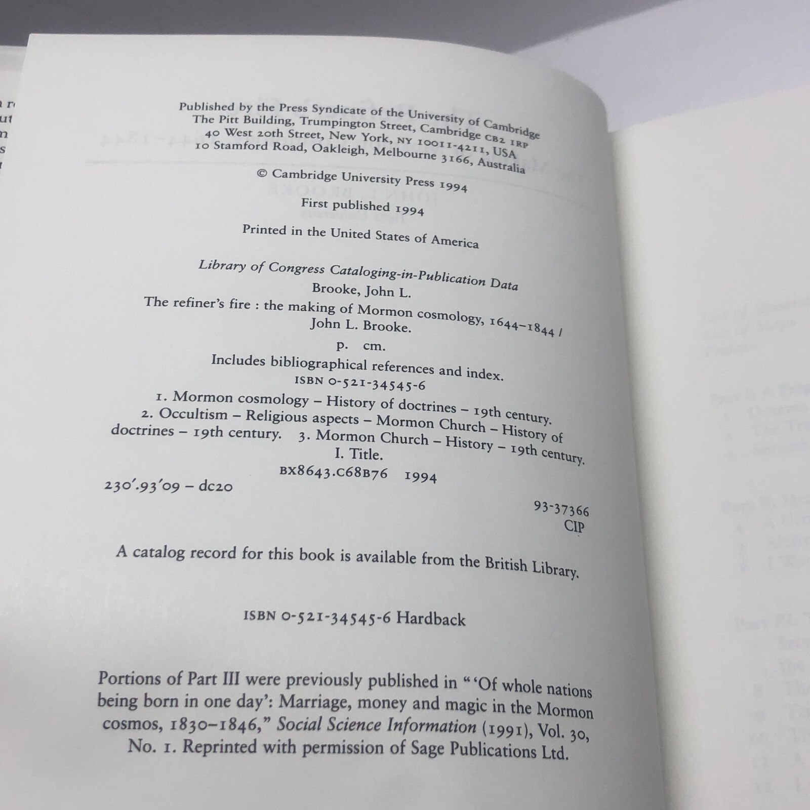 The Refiner's Fire: The Making of Mormon Cosmology John L. Brooke ...